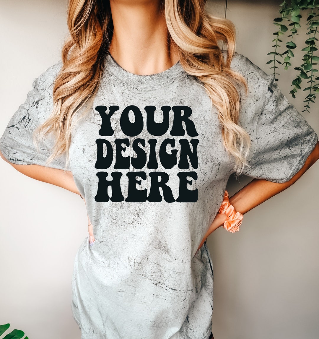 Comfort Colors CC1745 Color Blast Smoke Shirt Mockup | CC Grey Smoke ...