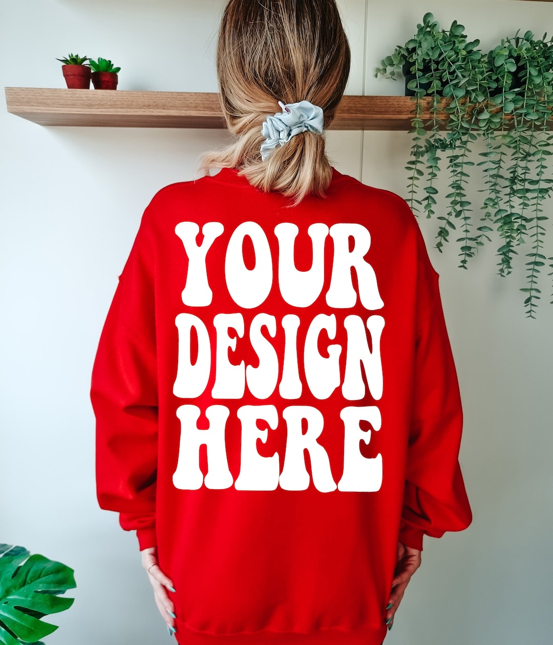 Gildan Red 18000 Back Mockup | Gildan Sweater Mock up | Oversized ...
