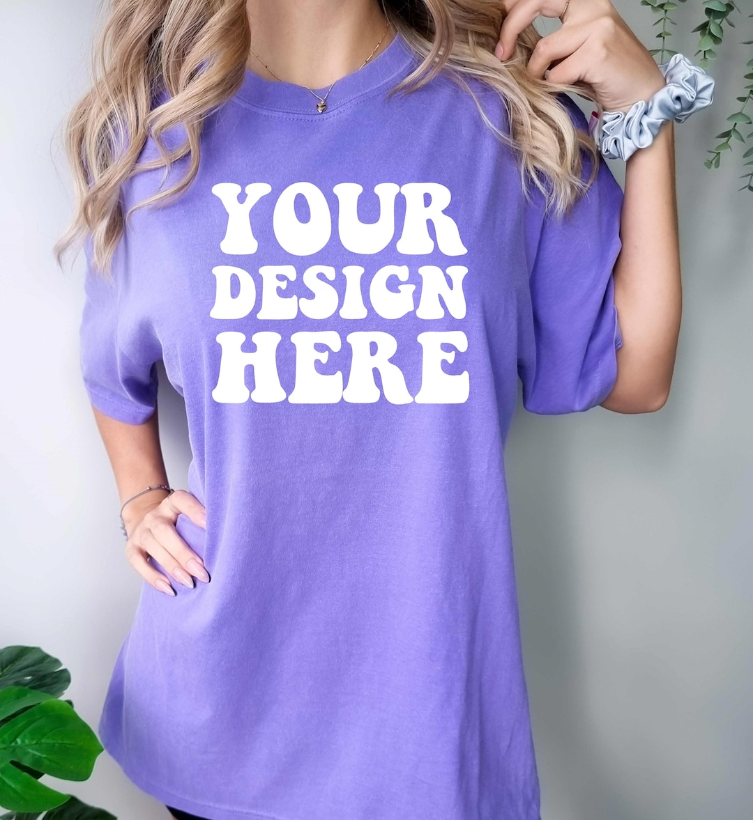Comfort Colors C1717 Violet Shirt Mockup | Violet Tshirt | Oversized ...
