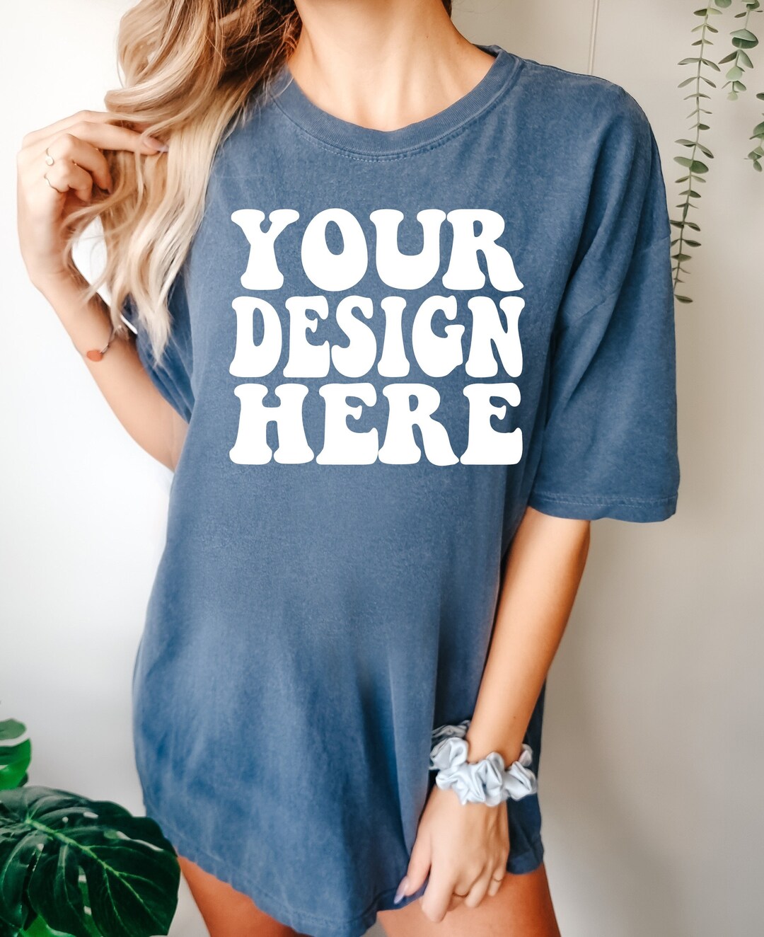 Comfort Colors C1717 Denim Shirt Mockup | CC Denim Tshirt | Oversized ...