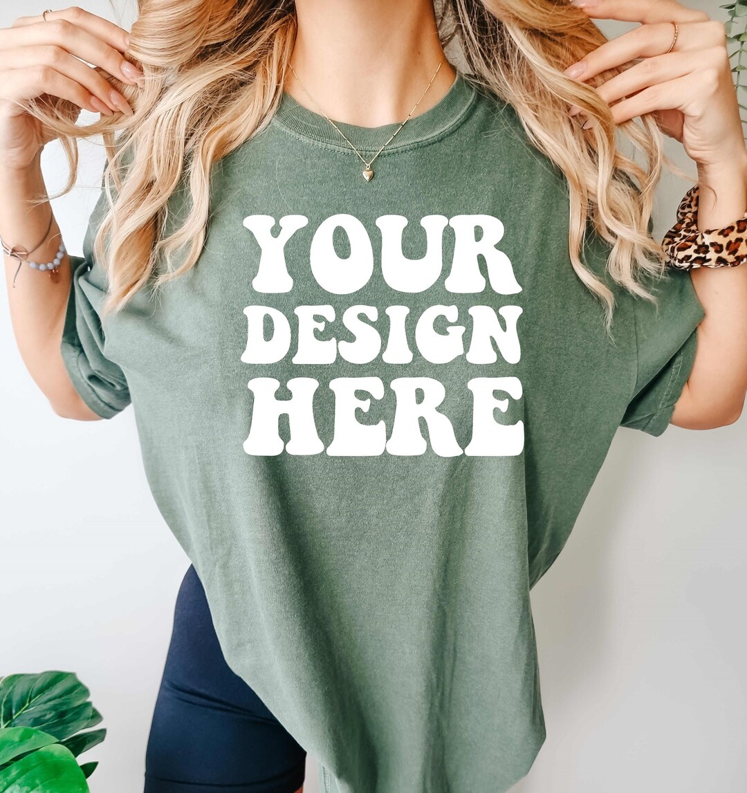 Comfort Colors C1717 Sage Shirt Mockup | CC Sage Tshirt | Oversized ...