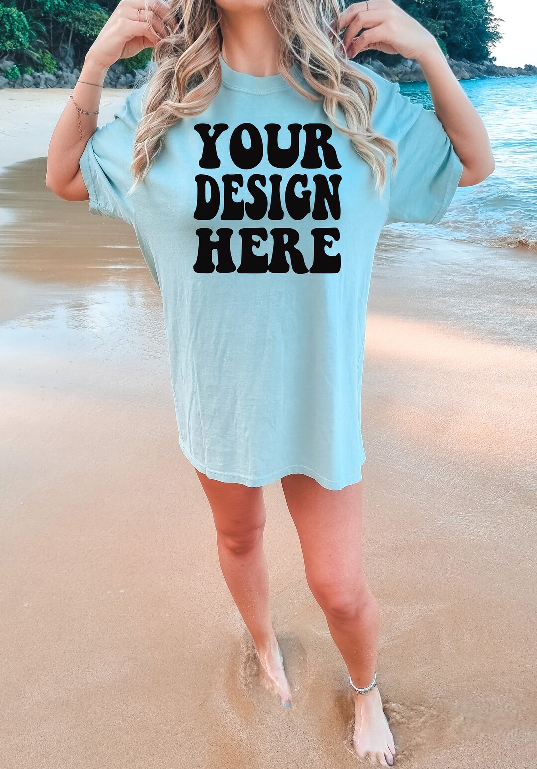 Comfort Colors C1717 Bay Shirt Mockup | Bay Tshirt | Oversized Mockup ...