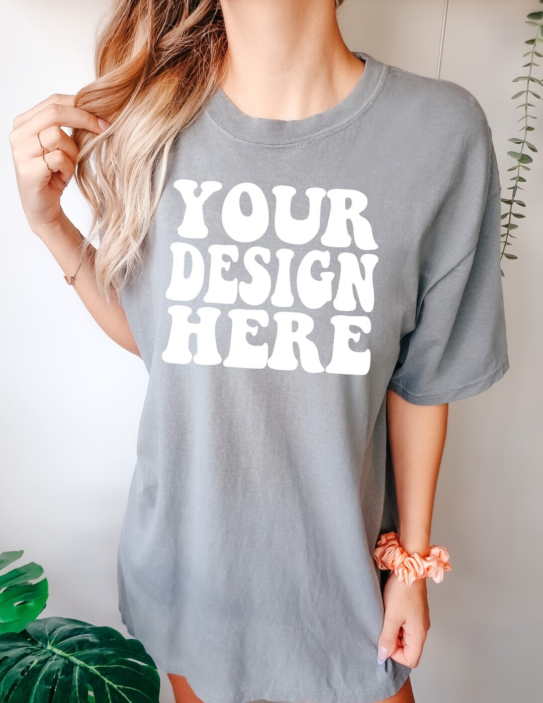 Comfort Colors C1717 Gray Shirt Mockup | CC Gray Tshirt | Oversized ...