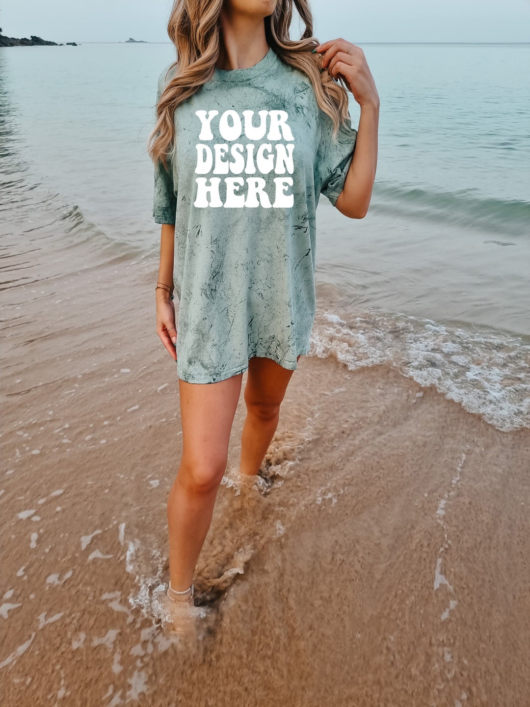 Comfort Colors CC1745 Color Blast Fern Shirt Mockup | CC Fern Green ...