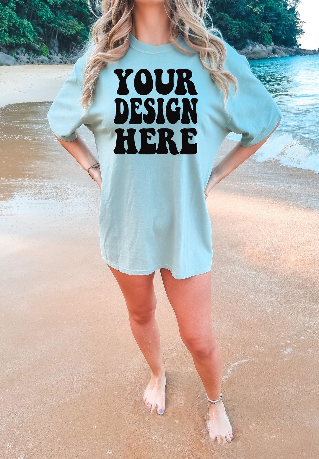 Comfort Colors C1717 Bay Shirt Mockup | Bay Tshirt | Oversized Mockup ...