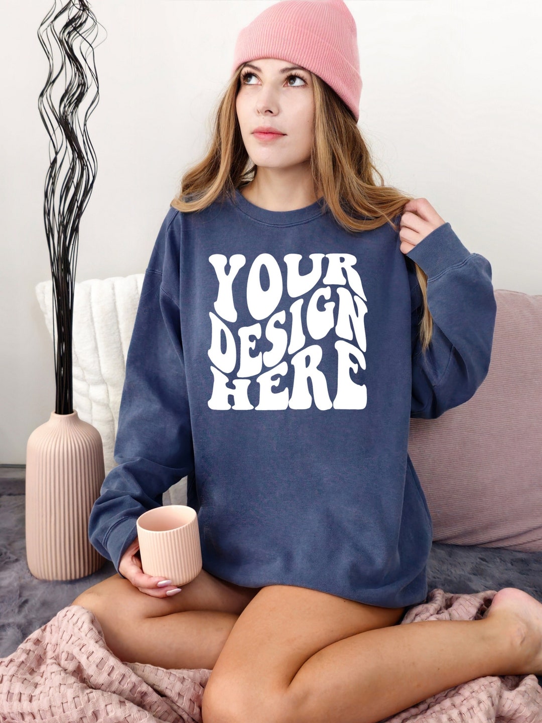 Comfort Colors 1566 Denim Mockup | CC 1566 Sweater Mock up | Oversized ...