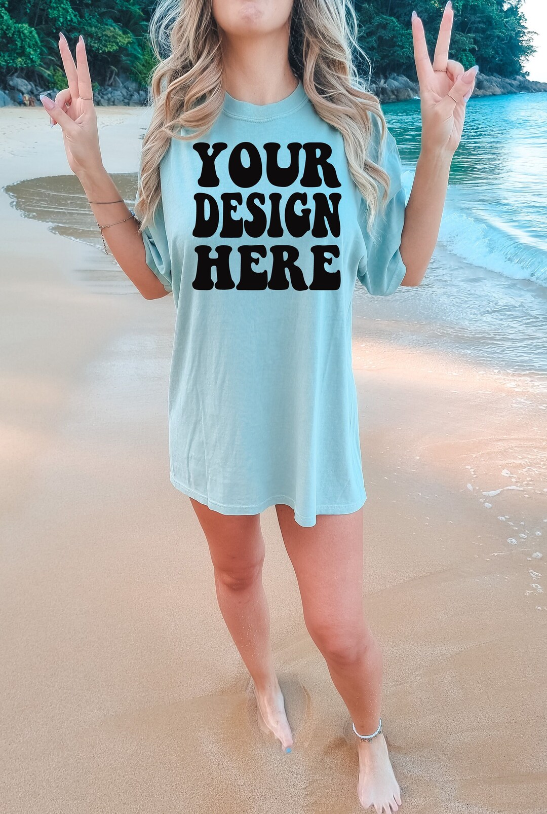 Comfort Colors C1717 Bay Shirt Mockup | Bay Tshirt | Oversized Mockup ...