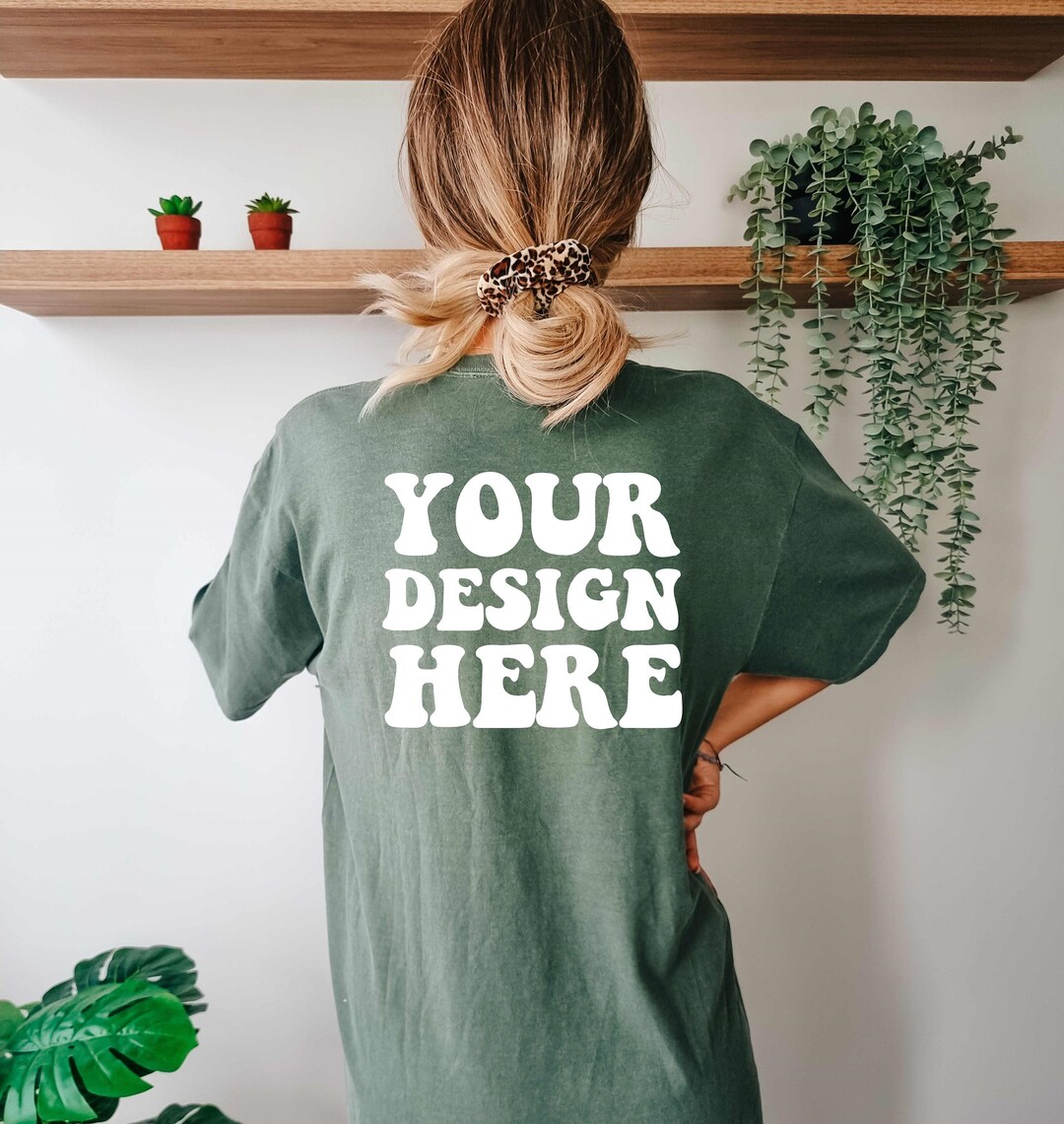 Comfort Colors C1717 Sage Shirt Mockup | CC Sage Tshirt | Oversized ...