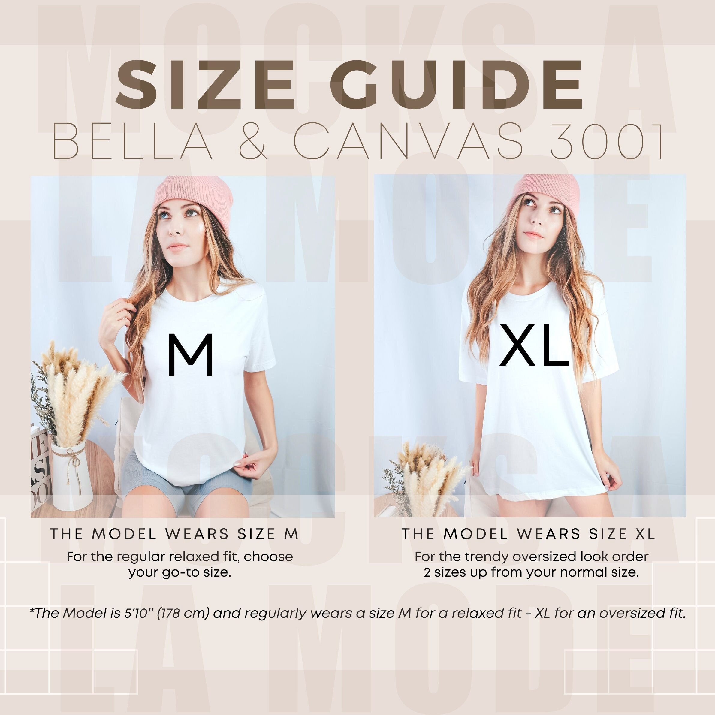 Bella Canvas 3001 Shirt Size Guide Unisex White Tshirt - Etsy