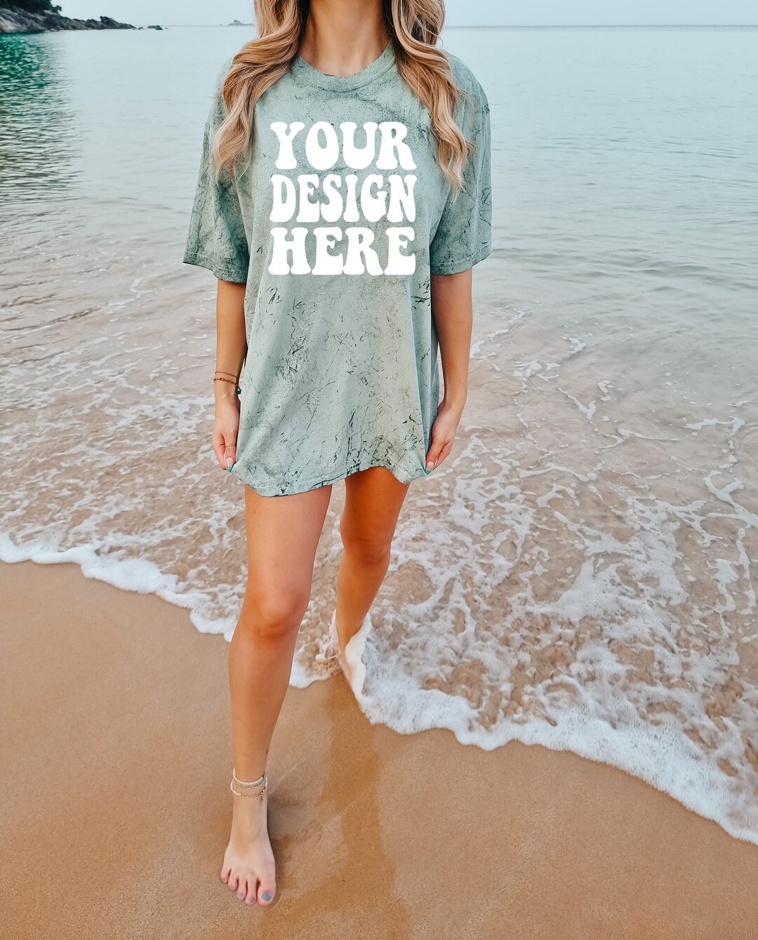 Comfort Colors CC1745 Color Blast Fern Shirt Mockup | CC Fern Green ...