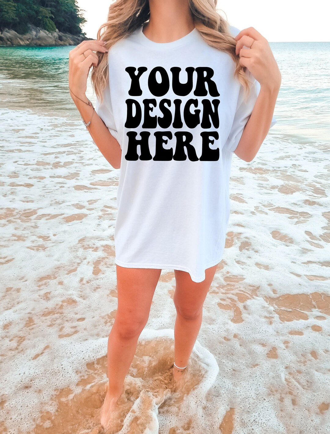 Comfort Colors C1717 White Shirt Mockup | White Tshirt | Oversized ...