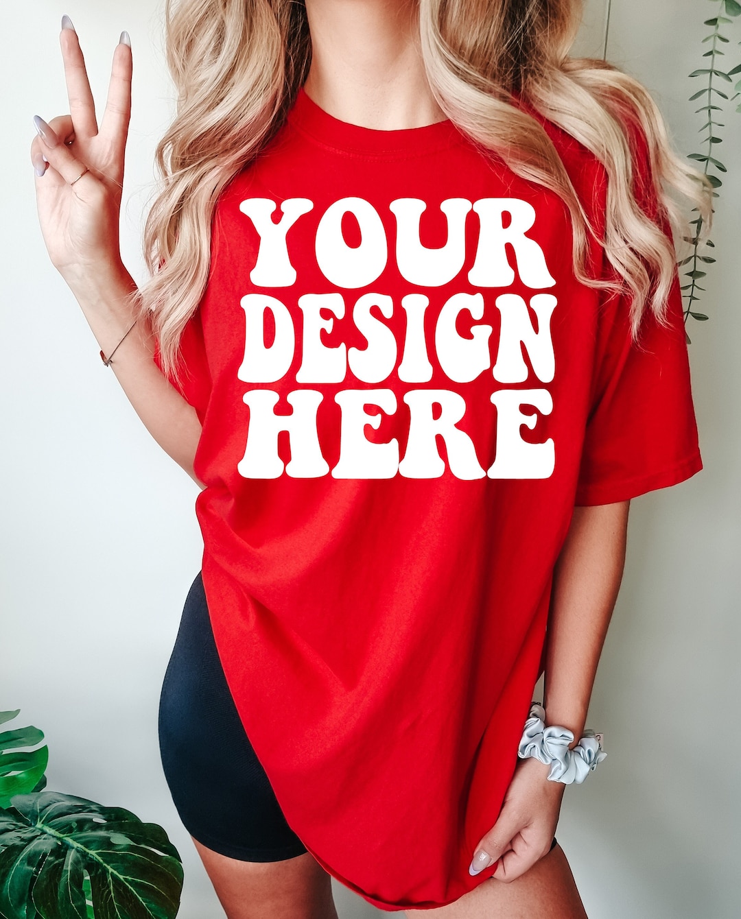 Comfort Colors C1717 Red Shirt Mockup | CC Red Tshirt | Oversized ...