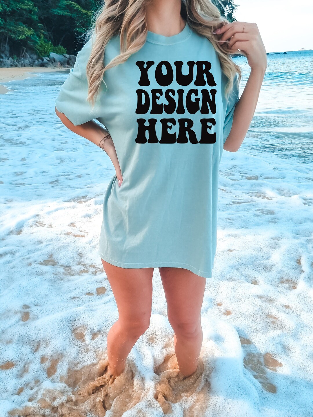 Comfort Colors C1717 Bay Shirt Mockup | Bay Tshirt | Oversized Mockup ...