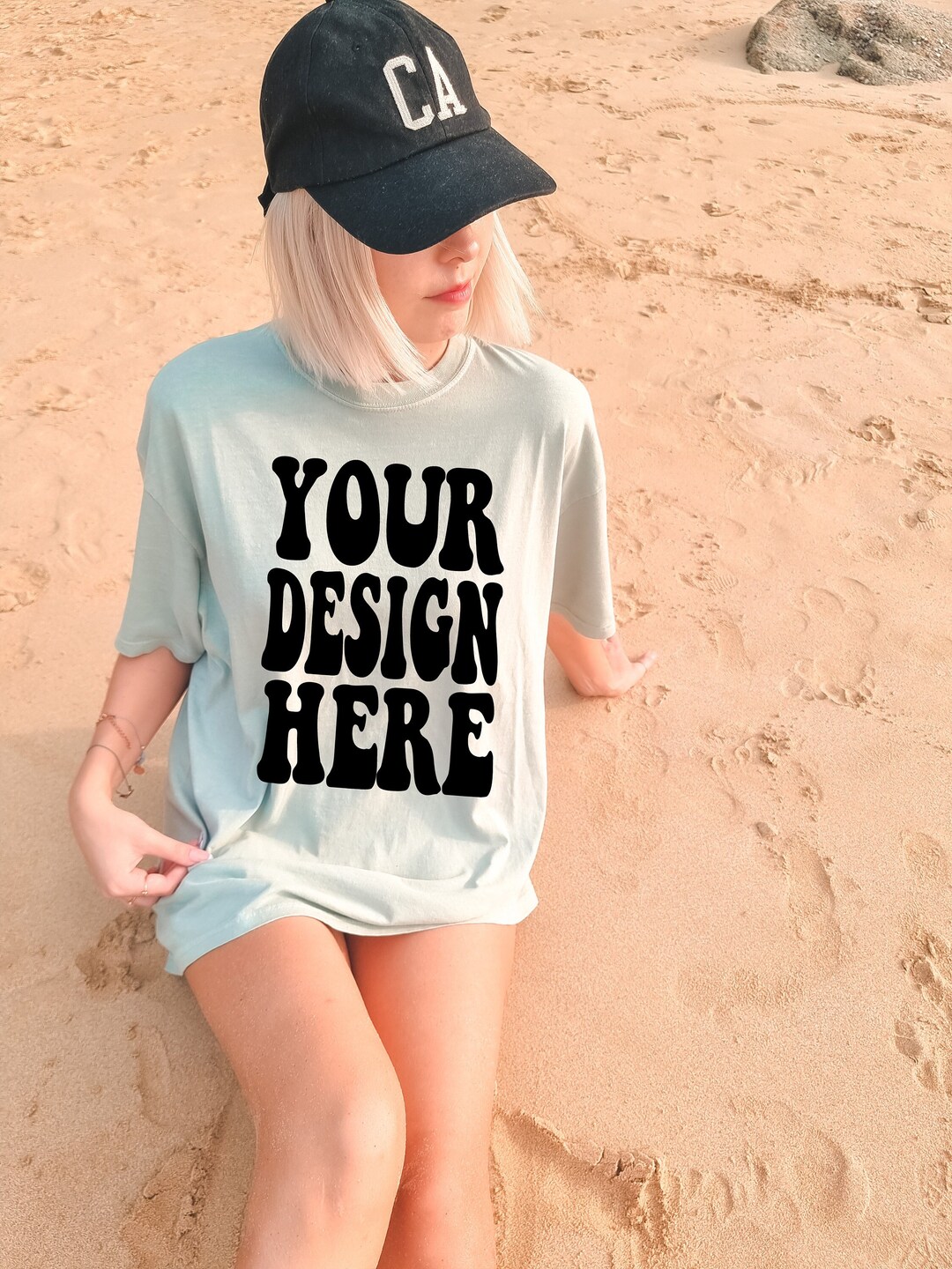 Comfort Colors C1717 Bay Shirt Mockup | Bay Tshirt | Oversized Mockup ...