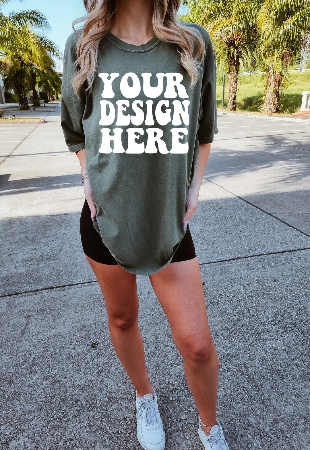 Comfort Colors C1717 Sage Shirt Mockup | CC Sage | Oversized Mockup ...