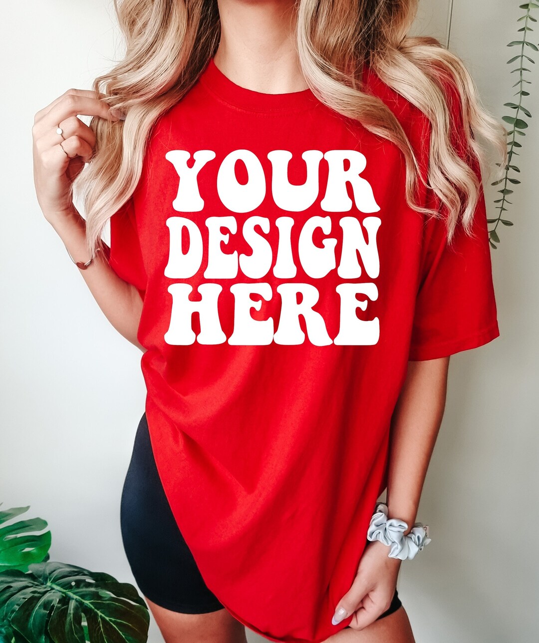 Comfort Colors C1717 Red Shirt Mockup | CC Red Tshirt | Oversized ...