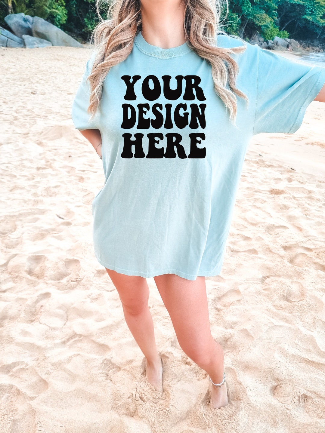 Comfort Colors C1717 Bay Shirt Mockup | Bay Tshirt | Oversized Mockup ...