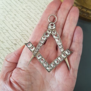 Antique Master’s Jewel Sterling Silver Rhinestones 19th Century Masonic ...