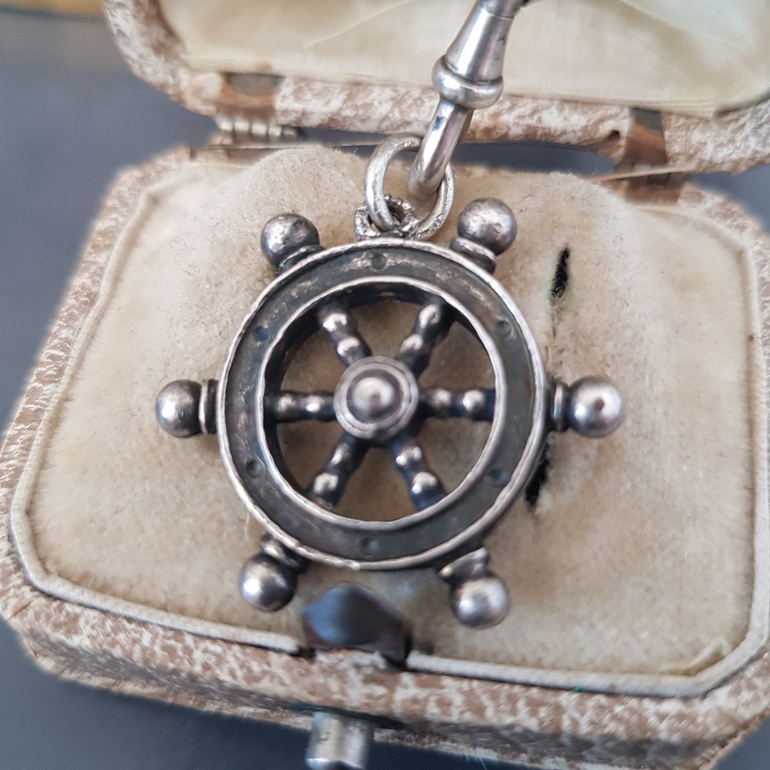 Vintage Sterling Silver Ship Wheel Pendant Lucky Charm - Etsy