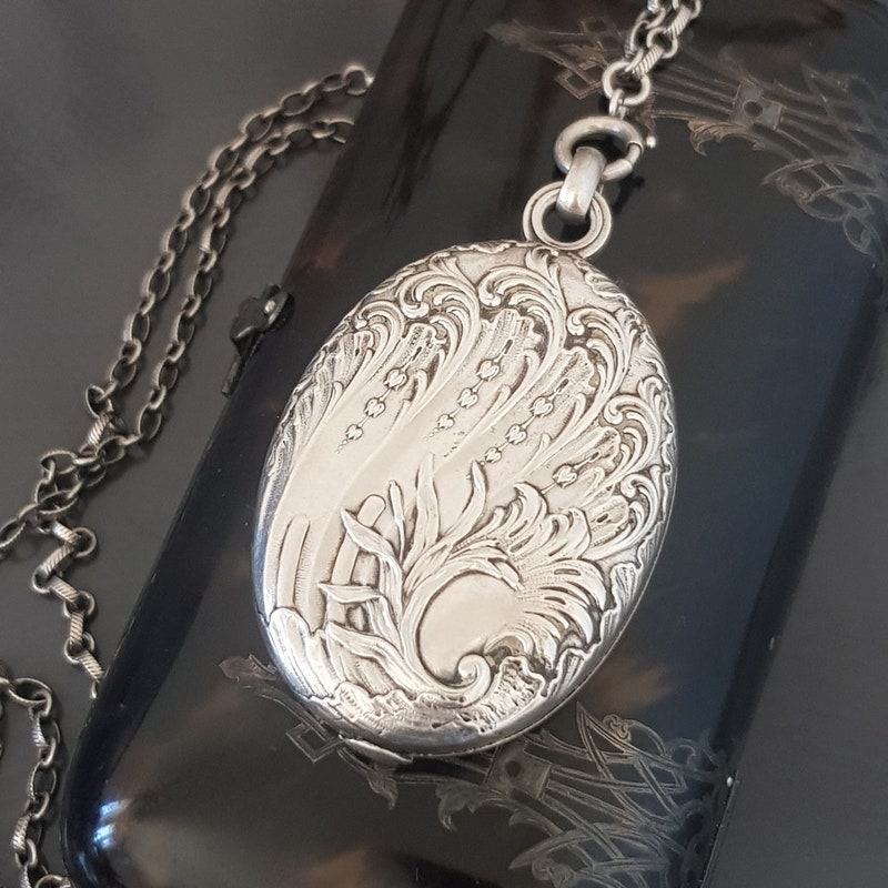 Large Silver Locket - Etsy