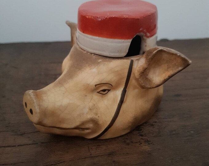 Antique French Pig Head Porcelain Mustard Pot Dijon Early Xxth - Etsy
