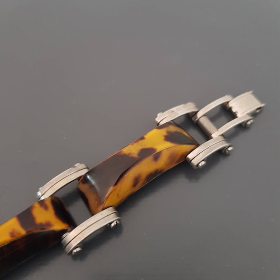 Rare French Art Deco Vintage Chrome Galalith Faux Tor… - Gem