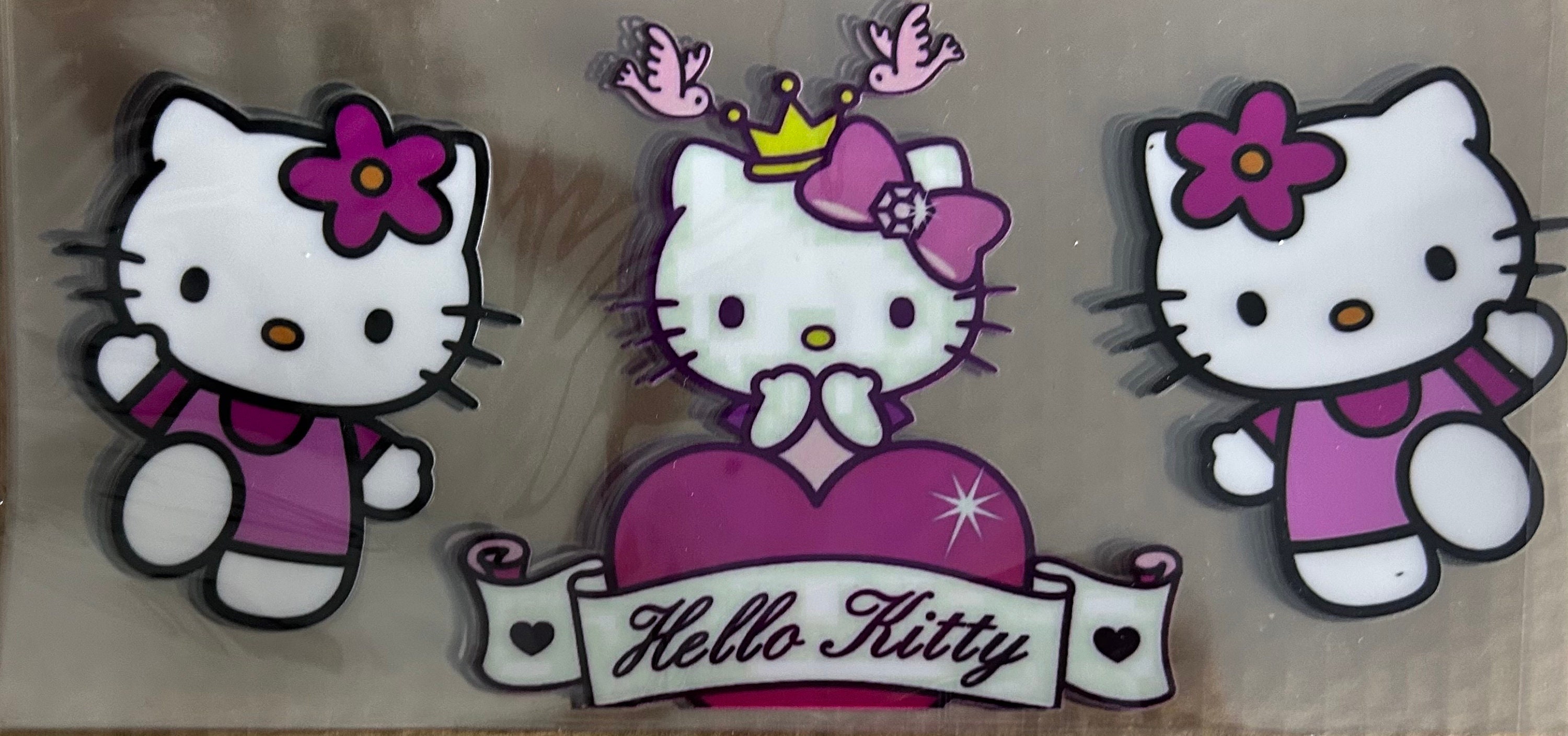 Hello Kitty, UV DTF Glass Can Wrap, Permanent Adhesive, No Heat Needed ...
