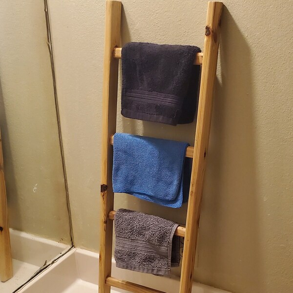 Wall Mounted Ladder Towel Rack - Etsy