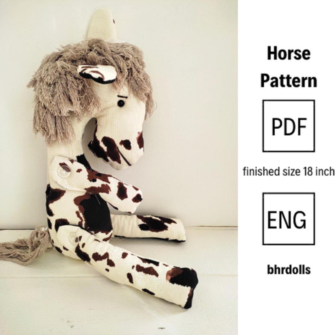 Stuffed Plush Horse Pattern for Crafting Adorable Animals - Etsy