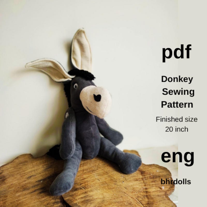 Stuffed Donkey - Etsy