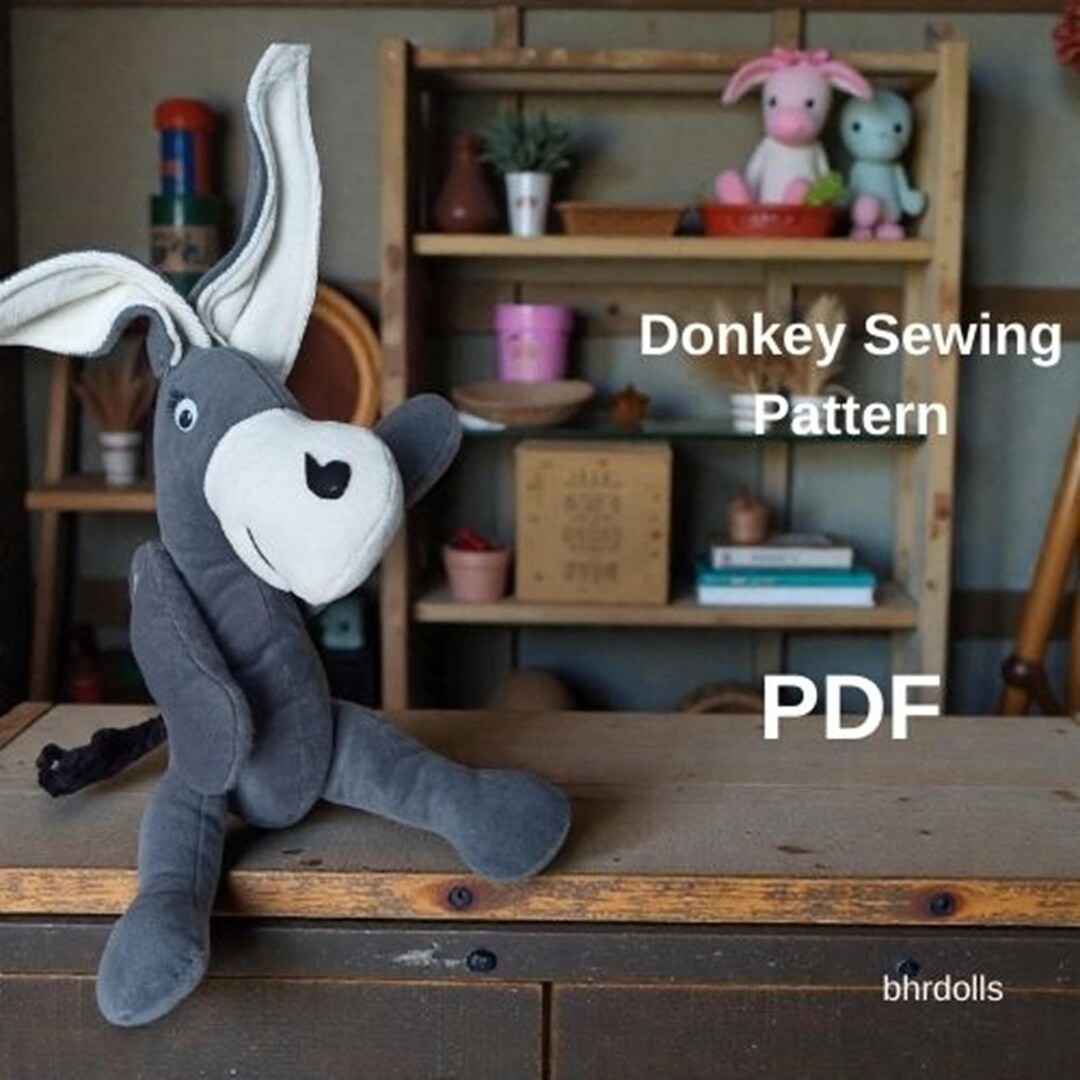 Buy Donkey Plush Sewing Pattern PDF – DIY Stuffed Animal Toy Tutorial ...