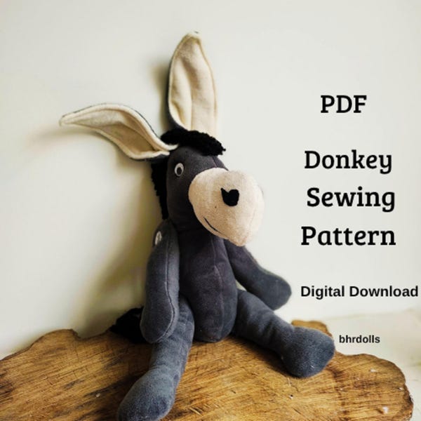 Stuffed Donkey - Etsy