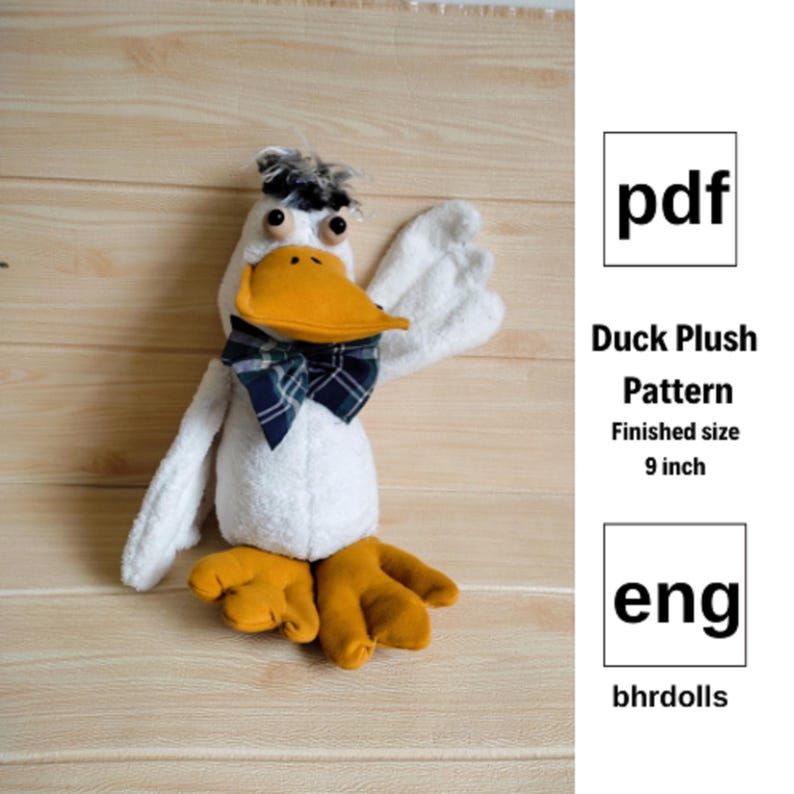 Cute Plushie, Stuffed Duck Sewing Pattern – Easy Sewing Animal Doll, Digital Download - Etsy ...