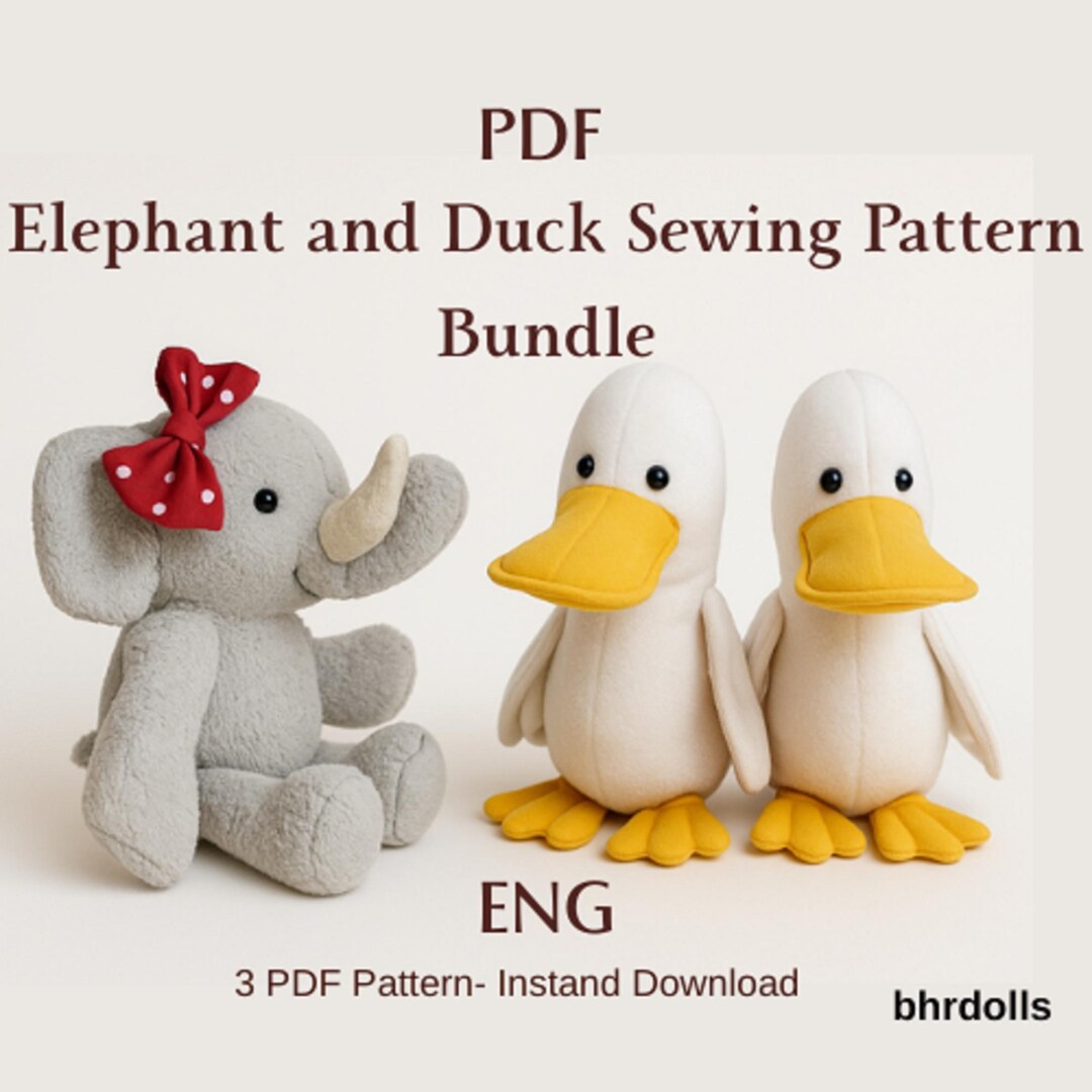 Animal Sewing Pattern Bundle | PDF Plush Toy Patterns | DIY Soft Animal ...