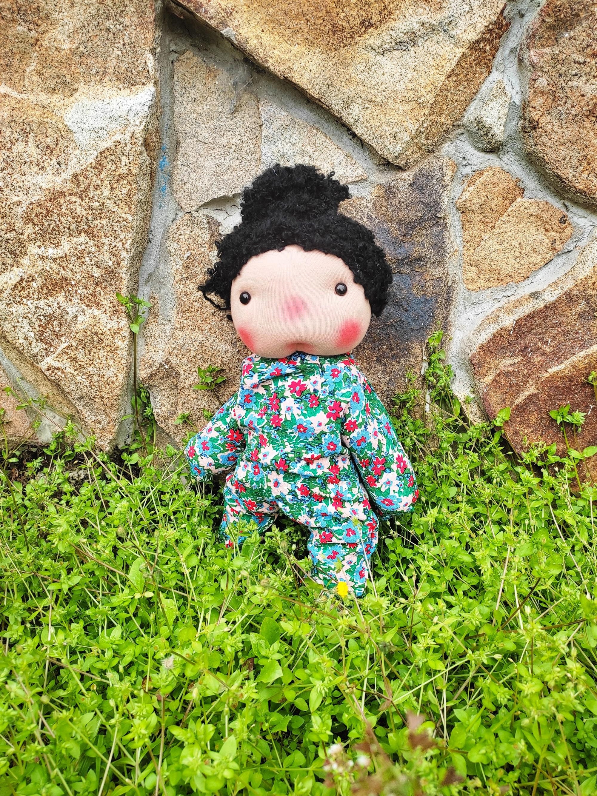 14 Black Handmade Stuffed Doll curly Hair Doll in - Etsy