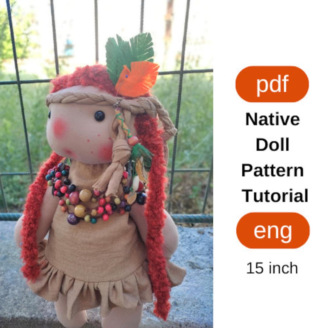 Native American Doll Pattern, Sewing Doll Pdf, Making Stuffed Toys for ...