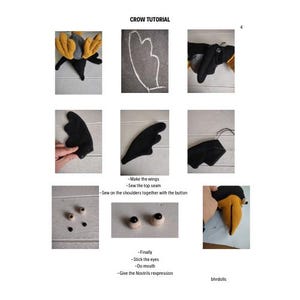 Crow Plush Sewing Pattern PDF, Raven Stuffed Animal Pattern, Gothic ...