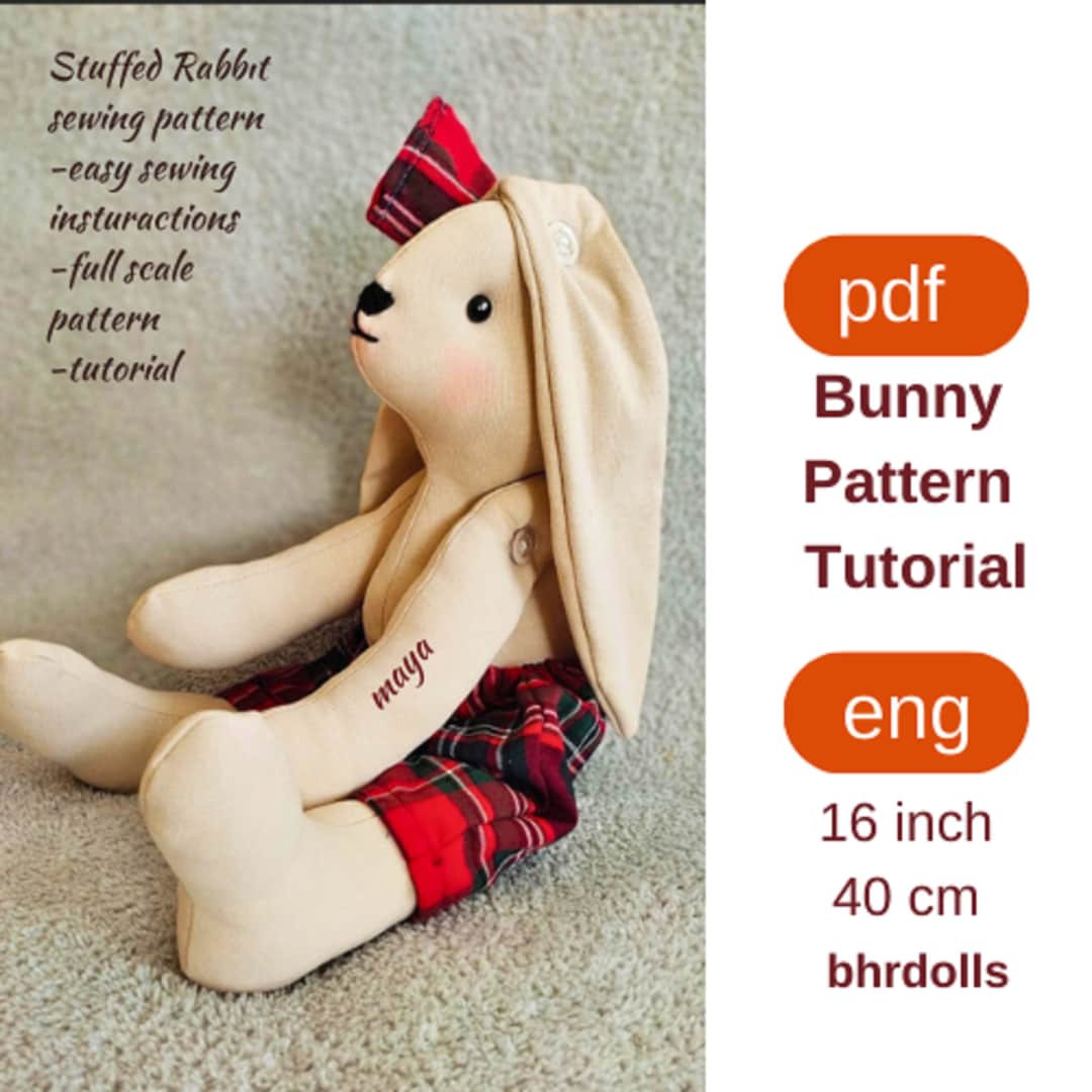 Bunny Plush Sewing Pattern PDF – DIY Rabbit Soft Toy – Easy Easter ...