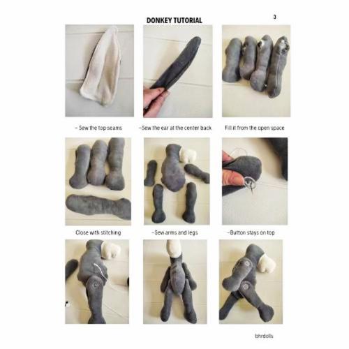 Farm Animal Plush Sewing Pattern Bundle PDF – Donkey, Ram, Rooster ...