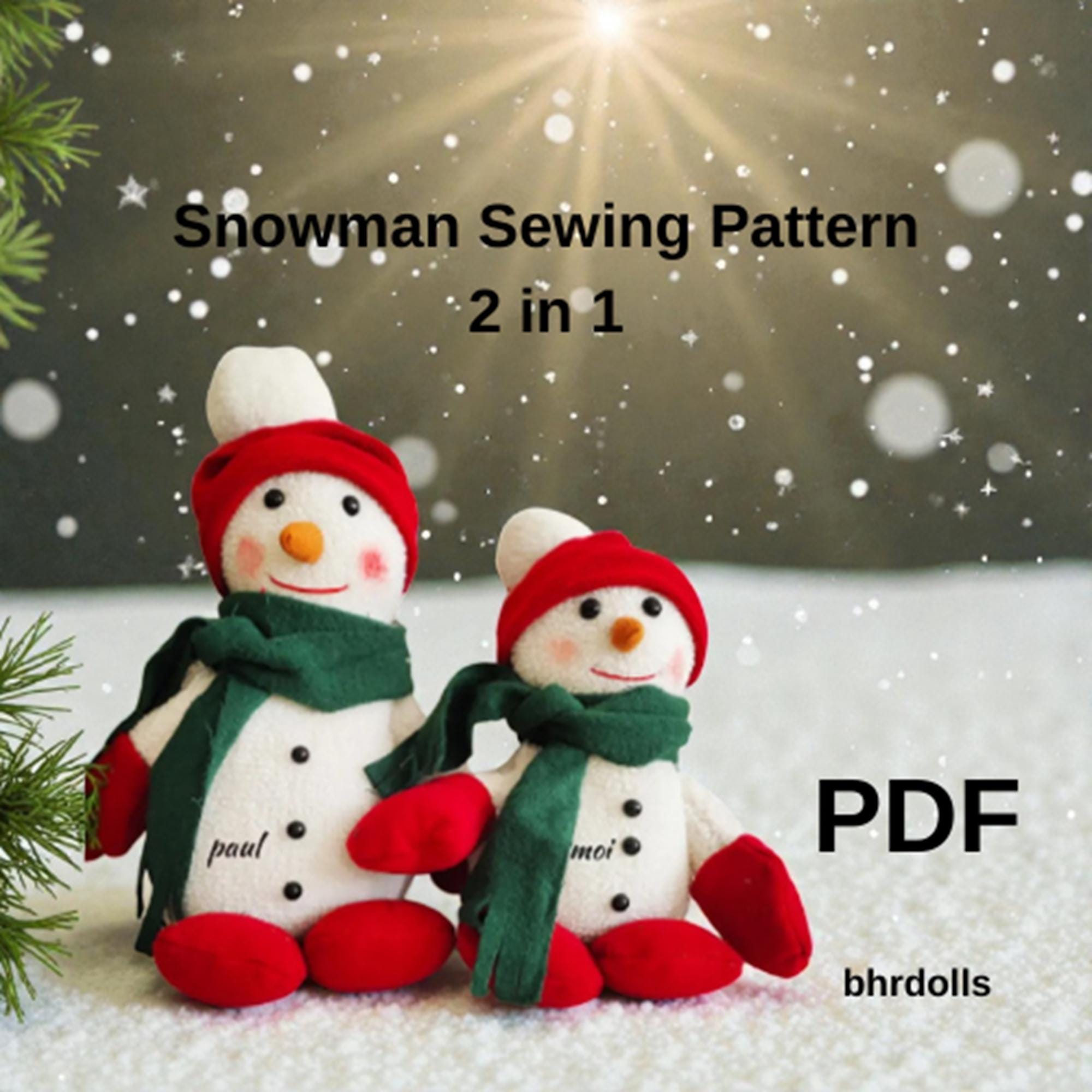 Christmas Plush Snowman Sewing Pattern, Stuffed Toy for Kids - Etsy