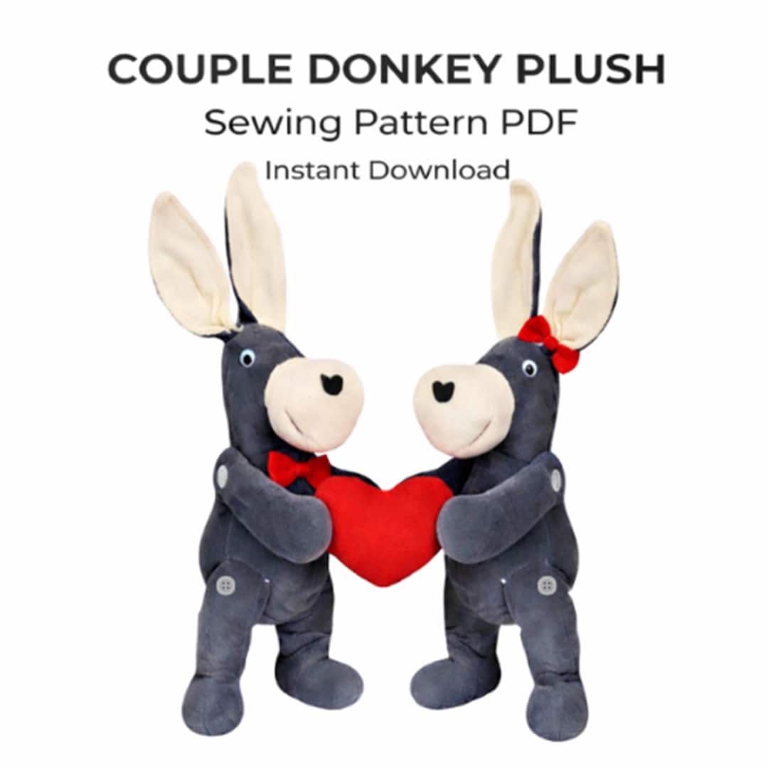 Donkey Plush Sewing Pattern PDF – Couple Stuffed Animal Pattern - Etsy UK