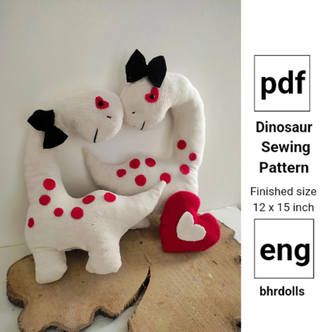 Handmade Toy, Stuffed Dinosaur Sewing Pattern Digital Download - Etsy