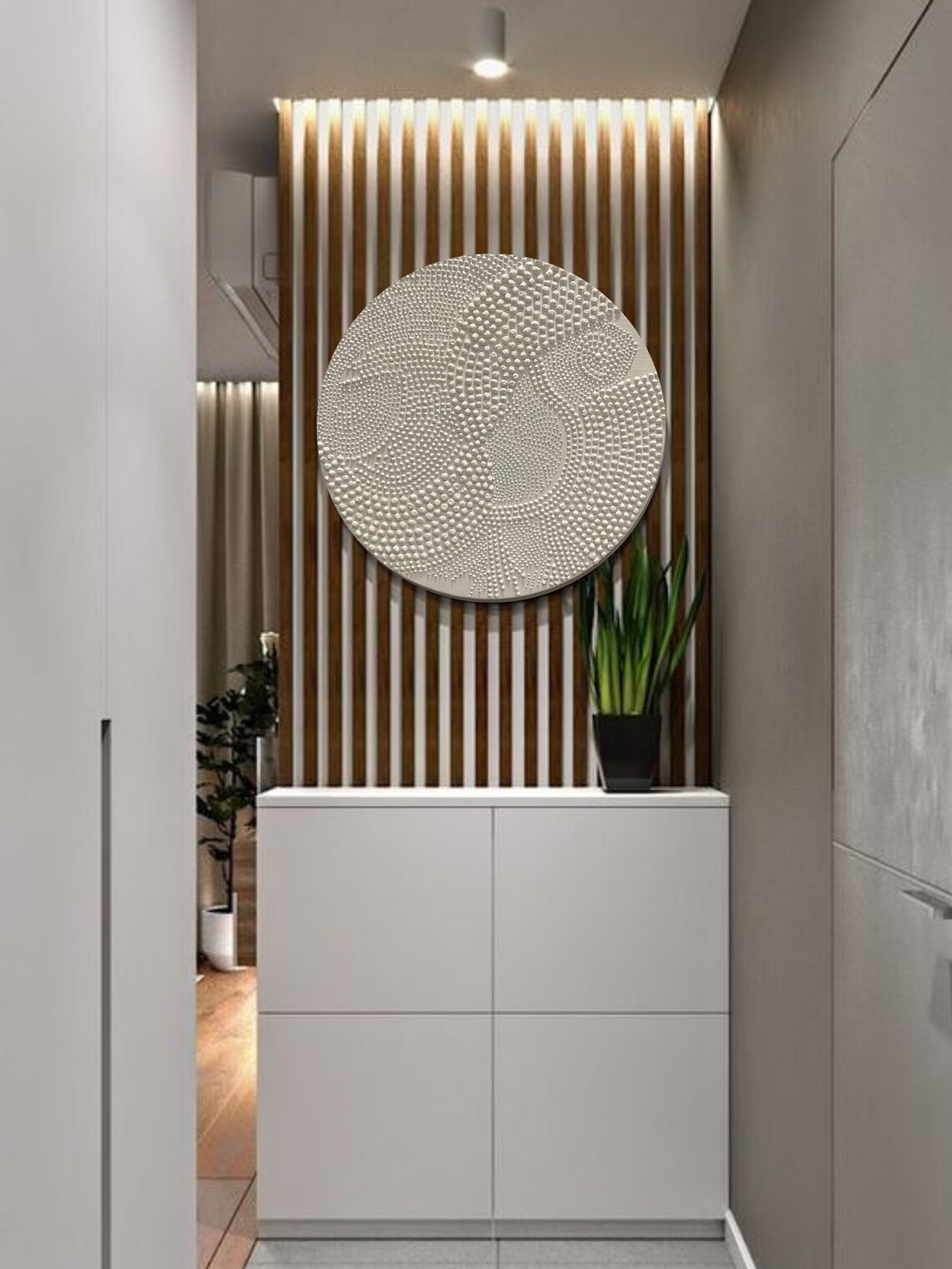 CENTRIC - Original Handmade Circular Texture Art Monochrome Minimalist ...