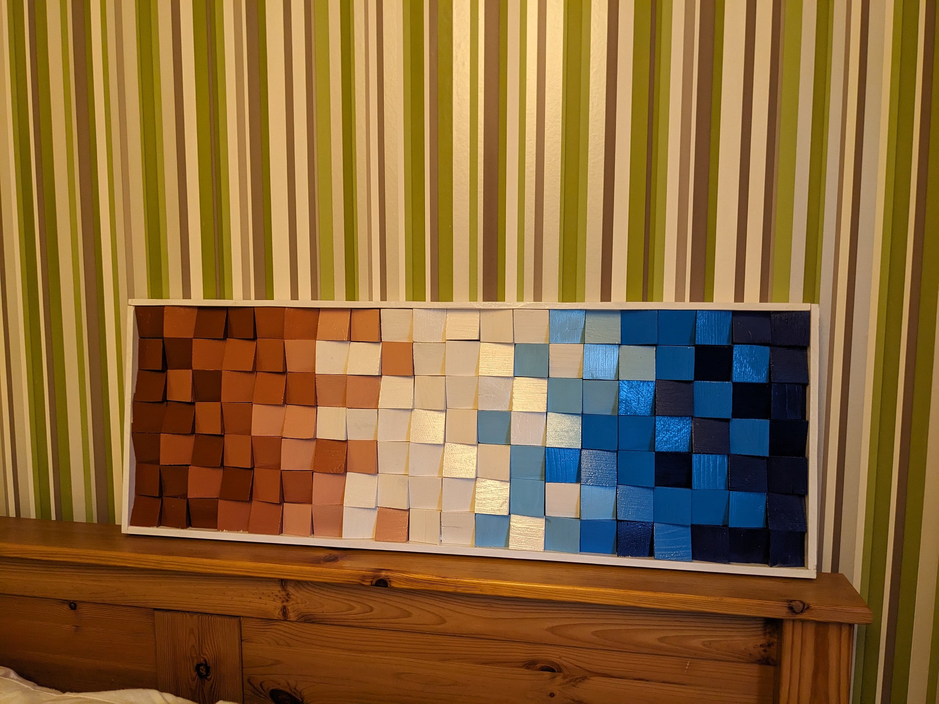 Solid Wooden Block Wall Art Hanging Gorgeous Colour - Etsy