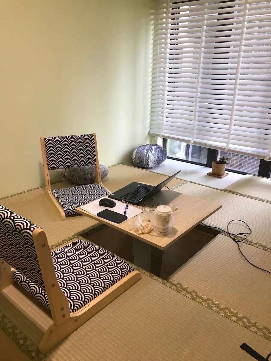 Portable Japanese Legless Chair With Cushion, Tatami Chair Accent ...