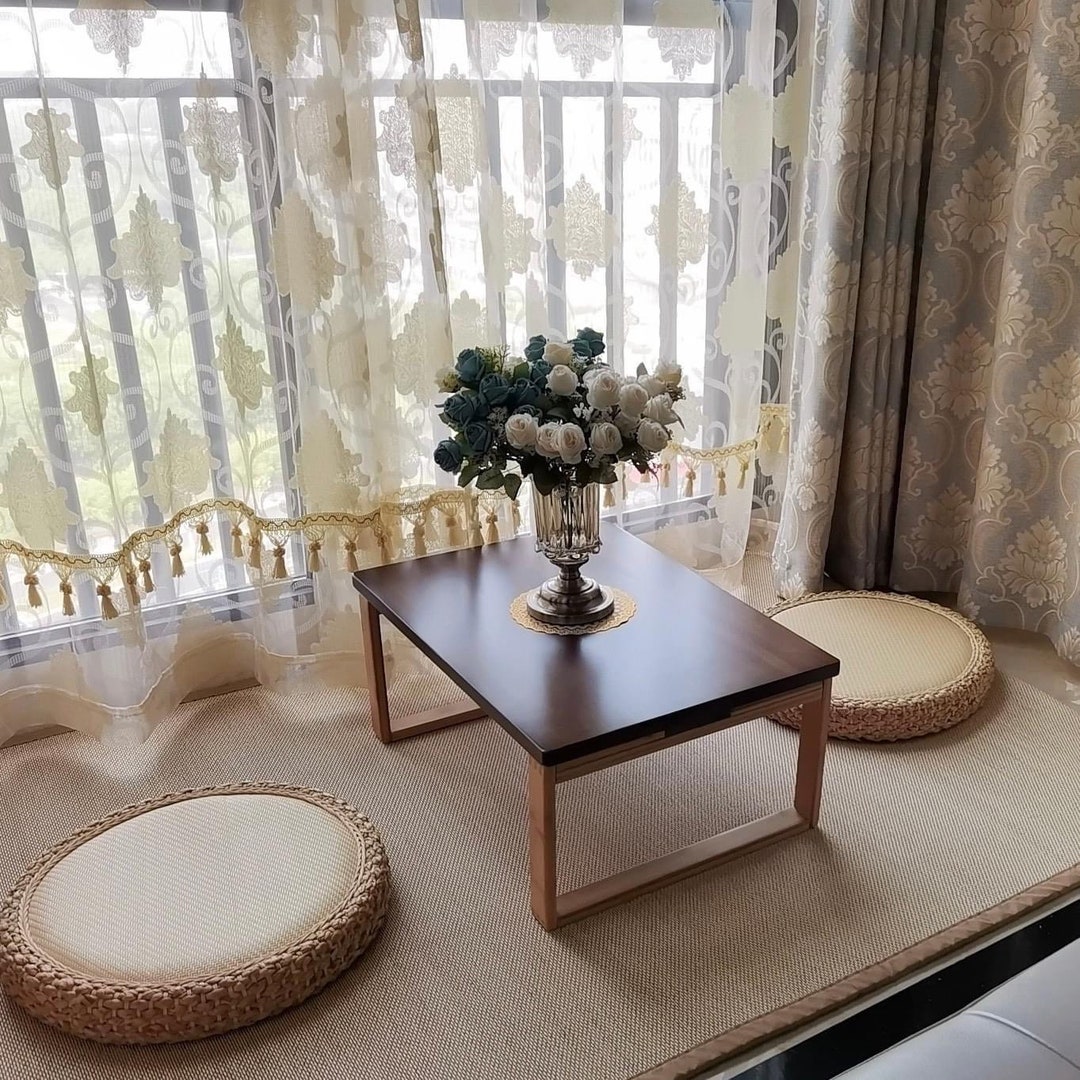 Handwoven Round Straw Tatami Cushion, Japanese Style Straw Cushion ...