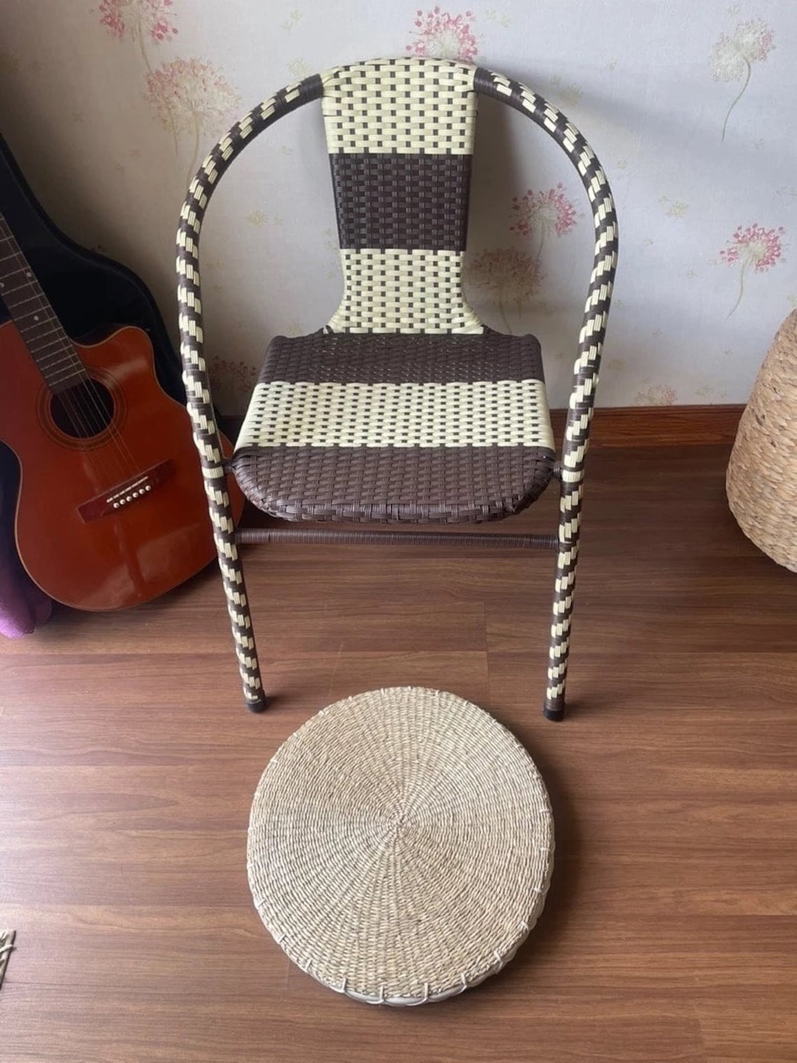 Handwoven Round Straw Tatami Cushion Rustic Floor Cushion - Etsy