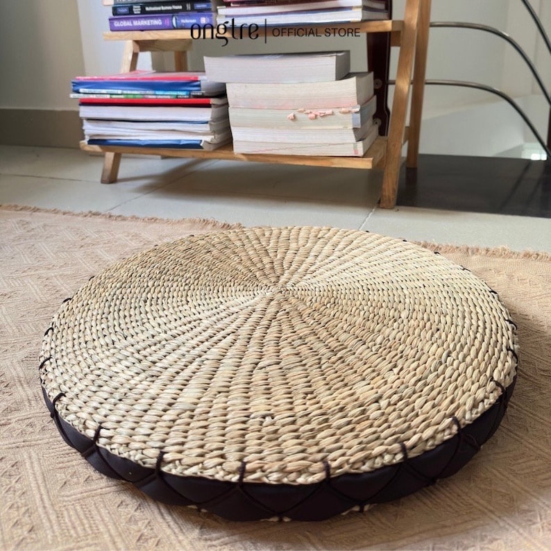 Handwoven Round Straw Tatami Cushion Rustic Floor Cushion - Etsy