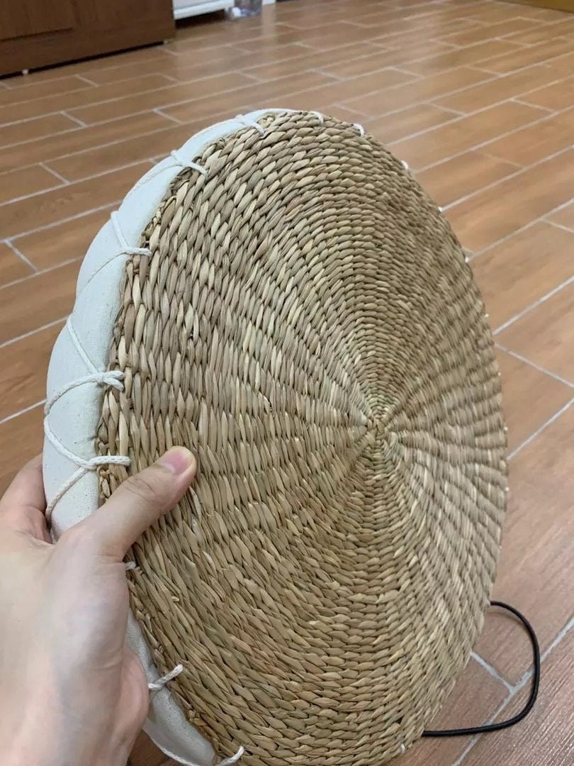 Handwoven Round Straw Tatami Cushion Rustic Floor Cushion - Etsy