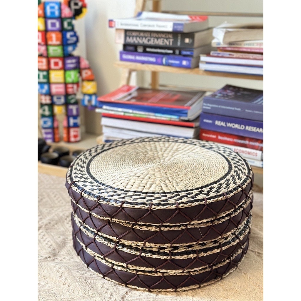 Handwoven Round Straw Tatami Cushion Rustic Floor Cushion - Etsy